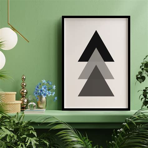 Abstract Triangles Art Print Wall Decor A6 A5 A4 A3 Sizes