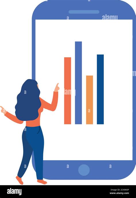 Woman Avatar With Infographic On Smartphone Design Data Information Business And Analytics