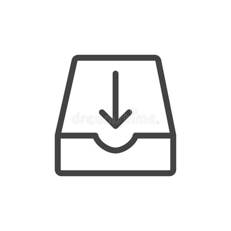 inbox icon thin outline art symbol stock vector illustration of