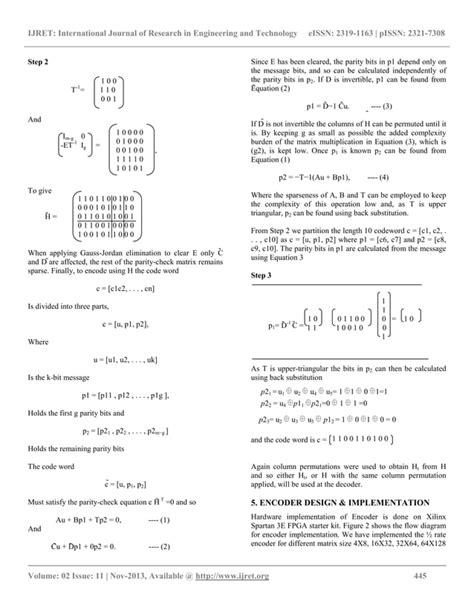 Fpga Implementation Of Linear Ldpc Encoder Pdf