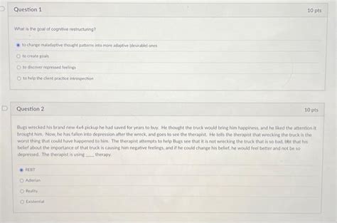 Solved What Is The Goal Of Cognitive Restructuring To