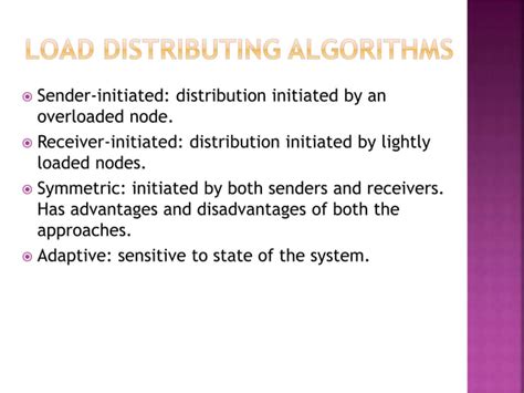 Types Of Load Distributing Algorithm In Distributed System Ppt