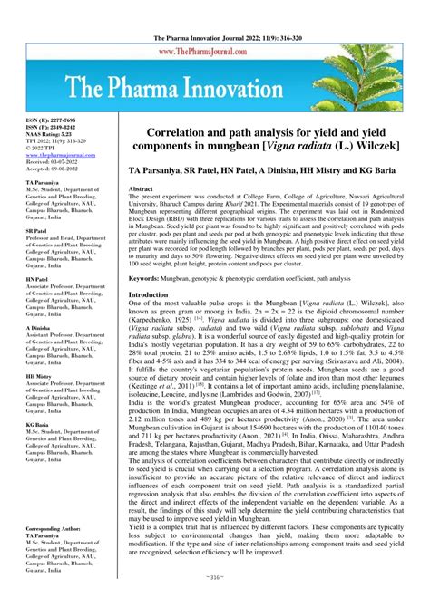 Pdf Correlation And Path Analysis For Yield And Yield Components In
