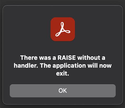 raise without handler acrobat dc on macos 11 5 2 adobe product community 12395063