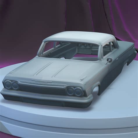 🚙 Chevrolet Impala Ss 1962 124 可打印车体・文件用于 Stl 三维打印・cults
