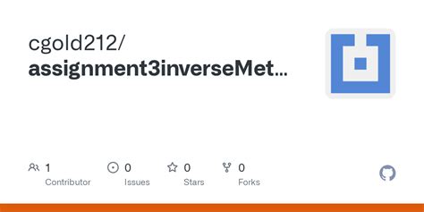 github cgold212 assignment3inversemethod