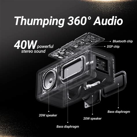 인기제품 Bogasing M5 블루투스 스피커 40w 블루투스 53 무선 스피커 360도 서라운드 사운드 Ipx7 방수