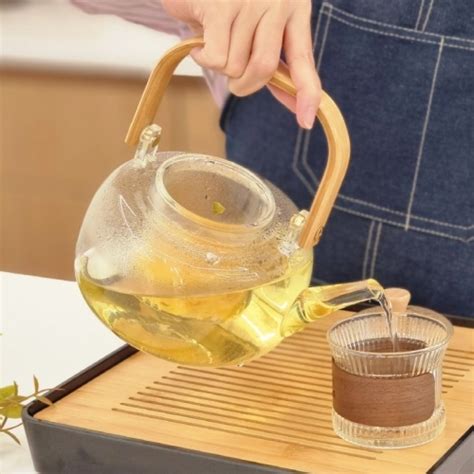 투썬빌리지 우드핸들 직화 내열유리 인퓨저 차주전자 1000ml 티팟 차호 차우리기 거름망 티포트 꽃차 잎차 녹차 표일배 차주전자 1개 에누리 가격비교