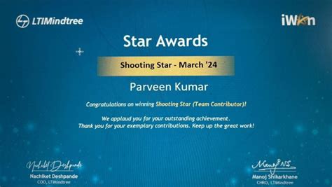 Parveen Kumar On Linkedin Adding Another Feather To My Cap Of Achievements 🪶