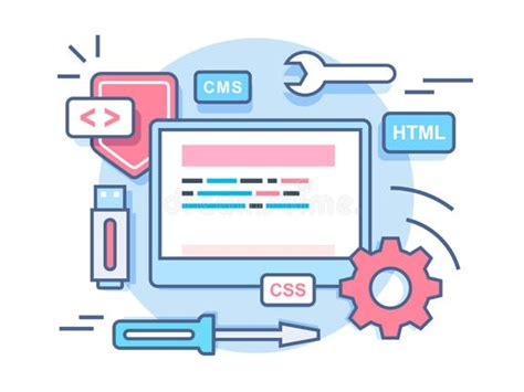 Web Programming Development Concept Stock Vector Illustration Of Design Procedure 73959563