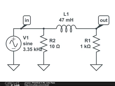 Practical 4 Rl Low Pass Circuitlab