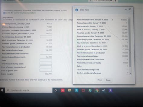 Solved 0 Complete Data Table Х 1 The Following Information