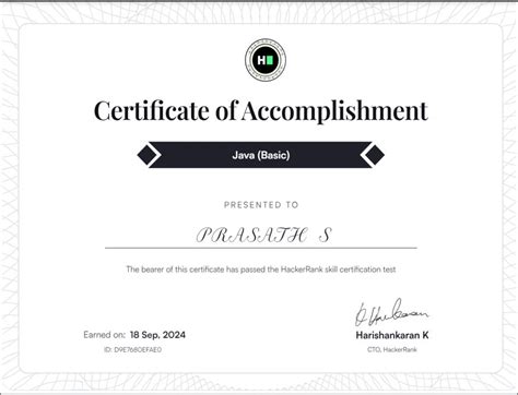 S Prasath On Linkedin Today I Crack Java Basics Certificate Test In