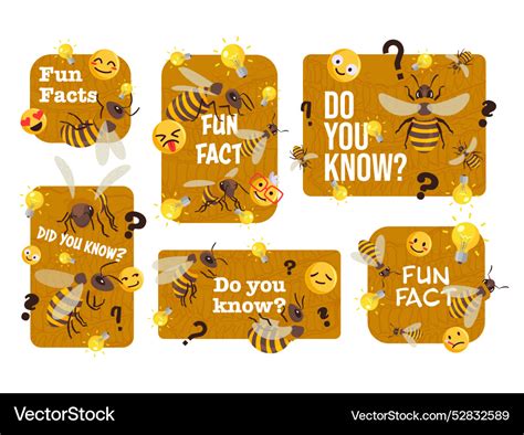 Fun Facts About Bees With Colorful Royalty Free Vector Image
