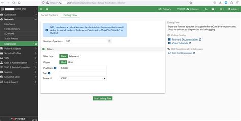 my network security journal perform packet capture in fortigate firewall