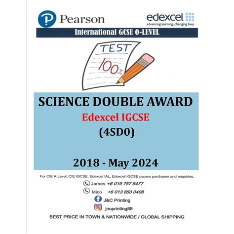Edexcel Igcse O Level Science Double Award 4sd0 Paper 1b 1c 1p Shopee Singapore