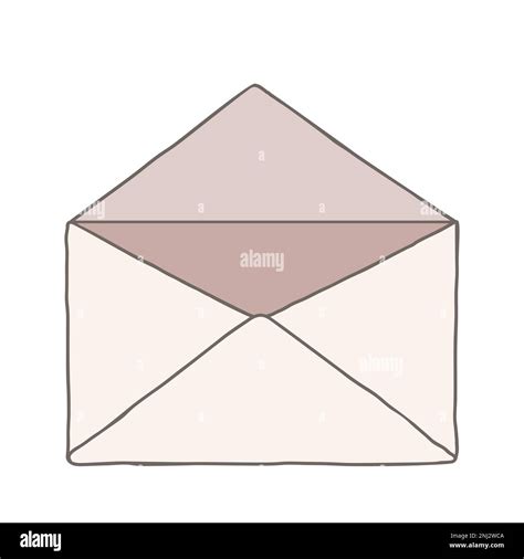 Open Empty Vintage Envelope Isolated On White Background Any Other Elements Can Be Putted In