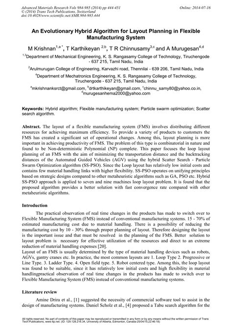 Pdf An Evolutionary Hybrid Algorithm For Layout Planning In Flexible
