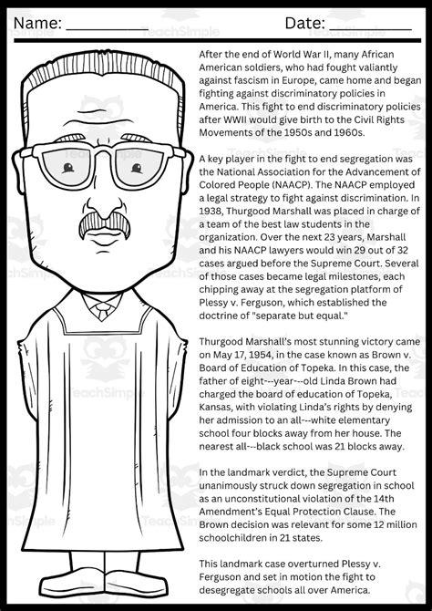 Thurgood Marshall Introductory Reading By Teach Simple