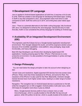 Differences Between Developing For IOS And Android Pdf