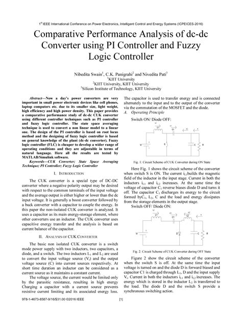 Pdf Comparative Performance Analysis Of Dc Dc Converter Using Pi Controller And Fuzzy Logic
