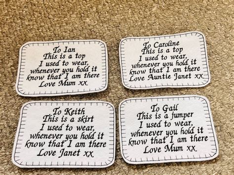 Memory Patch Memory Pillow Patch Personalised Embroidered Memory Patch Sew On Patch With Line