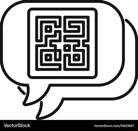 Speech Bubble Containing Qr Code Representing Vector Image