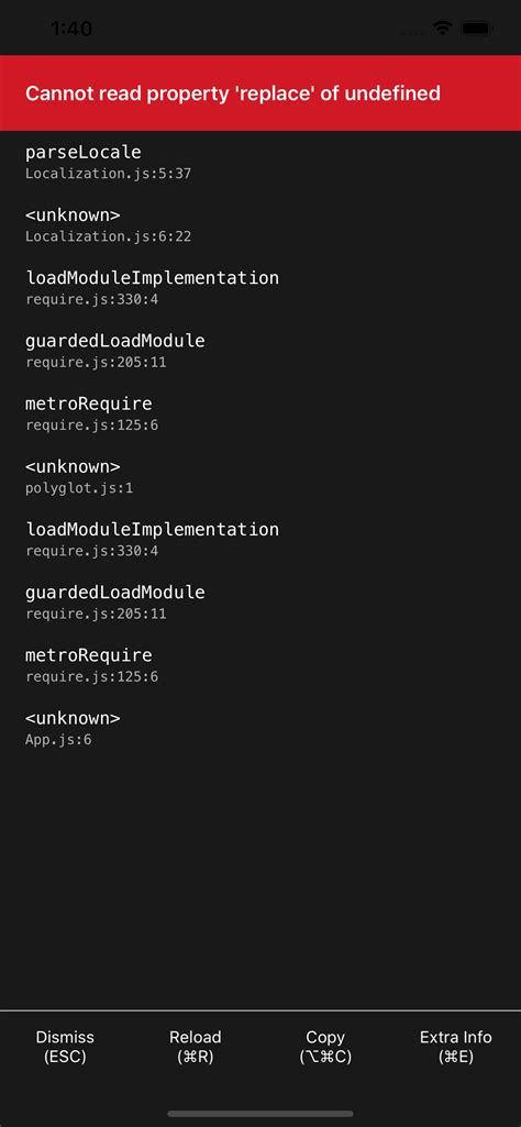 IOS Expo Localization Cannot Read Property Replace Of Undefined Issue Expo