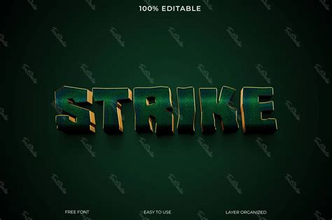 Strike Text Style Effect Archivo Psd Photoshop Premium