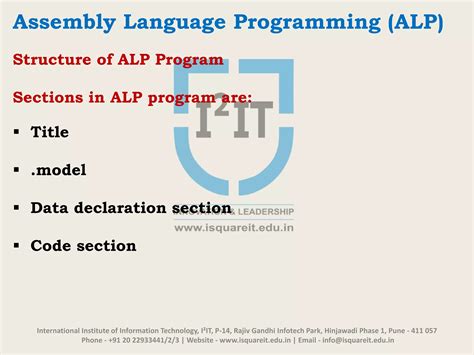 Introduction To Assembly Language Programming PPT