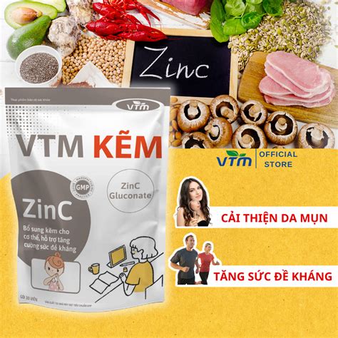 Viên Uống Vtm Bổ Sung Kẽm Vitamin C Vitatmin E Glutathione Collagen