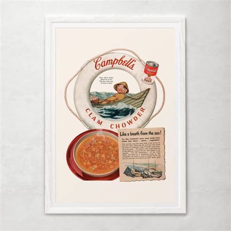 Clam Chowder Ad Vintage Ad Print 1950s Easy Meal Prep Etsy