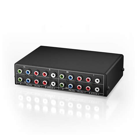 3 Way Rgb Component Av Switch Video Audio Output Ypbpr Switcher Box For