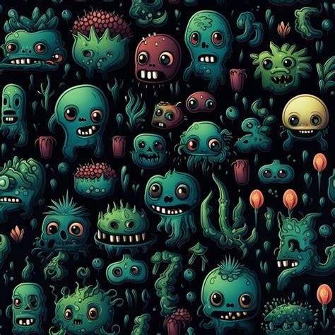 Premium Ai Image A Zombie Pattern Illustration