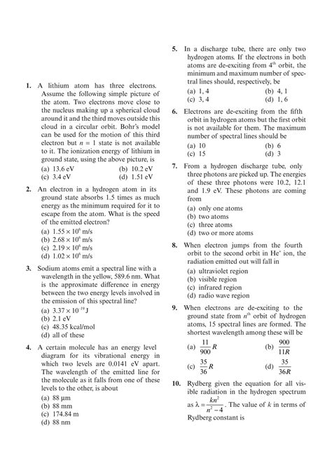 SOLUTION Atomic Structure Class 11 Advance Level Questions Studypool