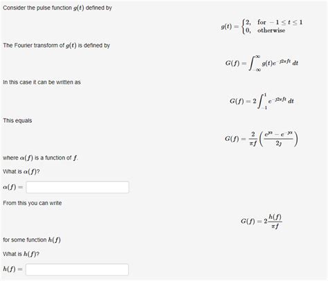 Solved Consider The Pulse Function G T Defined Chegg