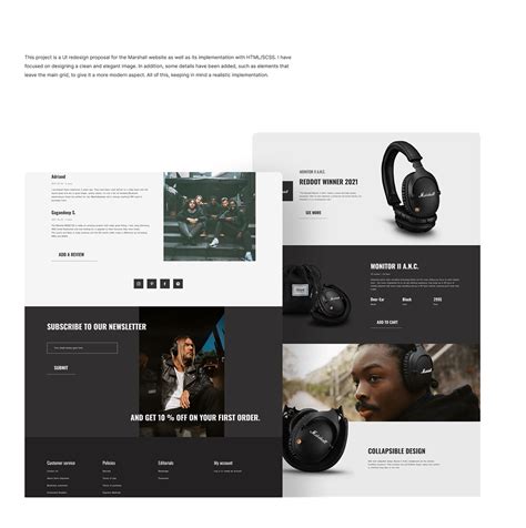 marshall redesign ui css html on behance