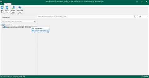 Removing Organizations Veeam Backup Explorers Guide