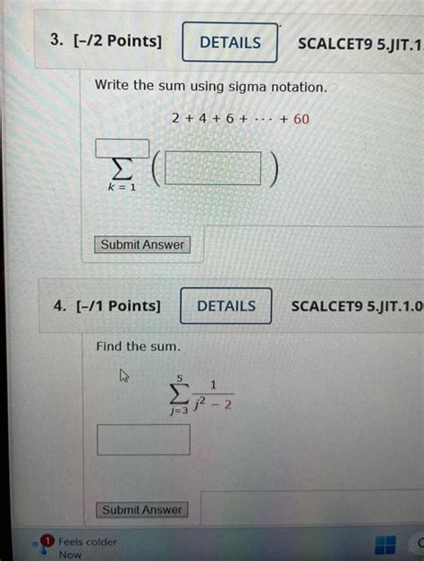 Solved Write The Sum Using Sigma Notation 246⋯60∑k1