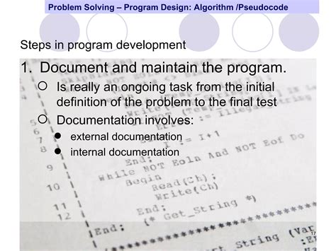 Program Design And Problem Solving Techniques Ppt