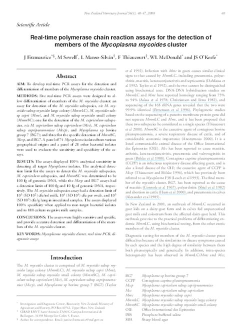 Pdf Real Time Polymerase Chain Reaction Assays For Rapid Detection And Quantification Of
