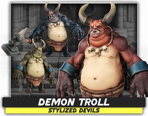 3d Model Demon Troll Stylized Devils Warrior Rpg Character Monster
