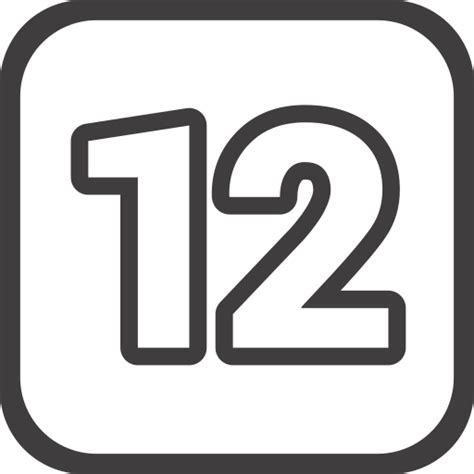 Number 12 Generic Detailed Outline Icon