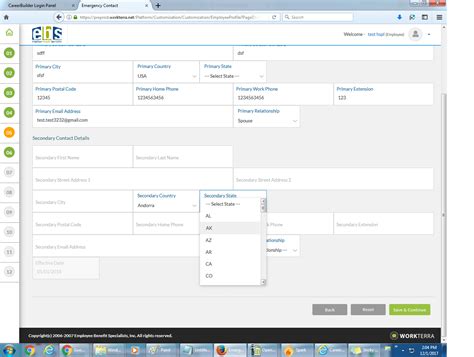Nf 5321 Preprod Emergency Contact Page State Is Not Reflected As Per