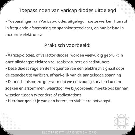 Toepassingen Van Varicap Diodes Uitgelegd Electricity Magnetism