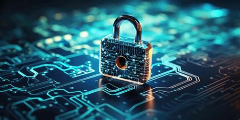 Premium Photo A Padlock On A Circuit Board