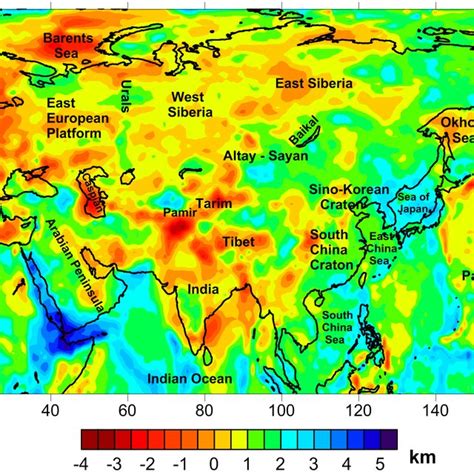 Initial Density Model Of The Uppermost Mantle Density Variations Are