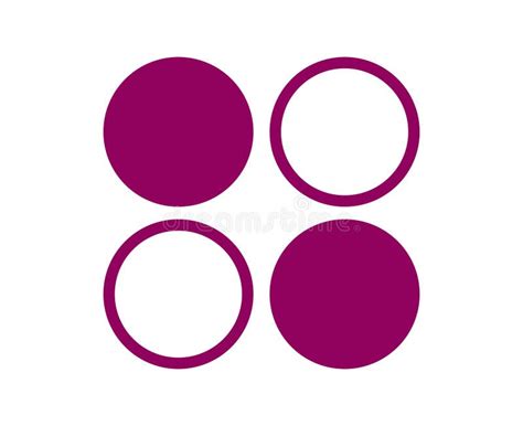 Circle Shape And Outline Stroke Collection Symbol Purple Element Vector Stock Vector