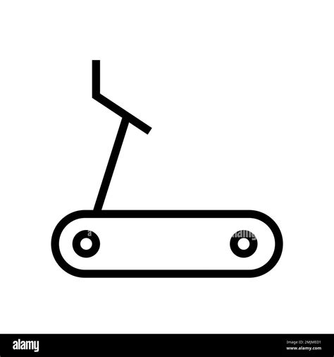 Treadmill Simulator Icon Line Isolated On White Background Black Flat Thin Icon On Modern