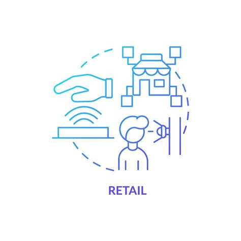 Retail Blue Gradient Concept Icon Biometric Technology Application